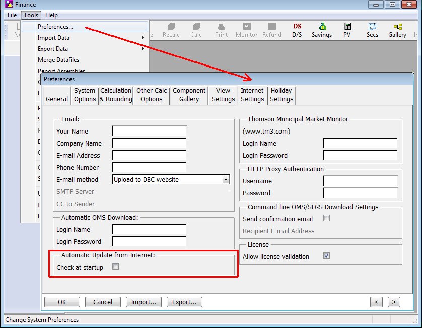 Prevent users from installing DBC program updates